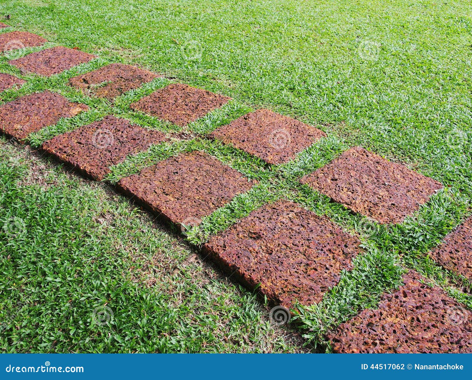 Footpath Made from Stone on Green Grass Stock Photo - Image of road ...