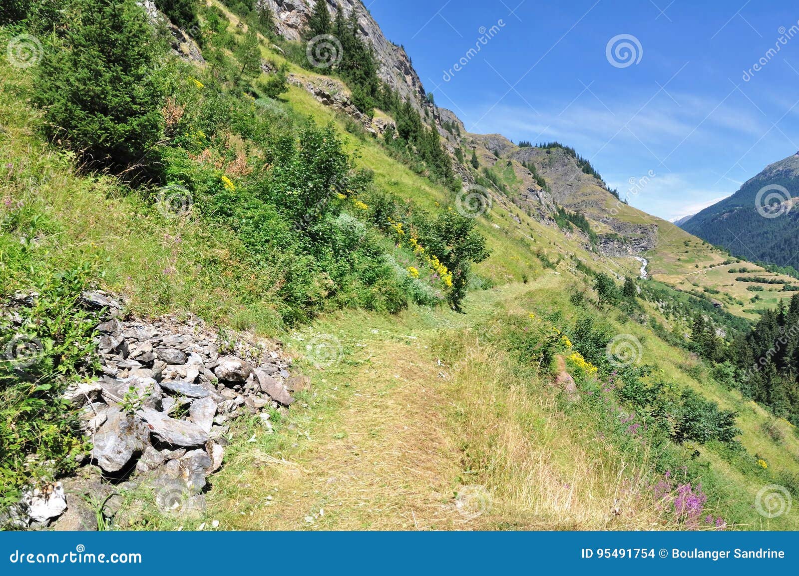 Footpath in mountain stock photo. Image of nature, mountain - 95491754