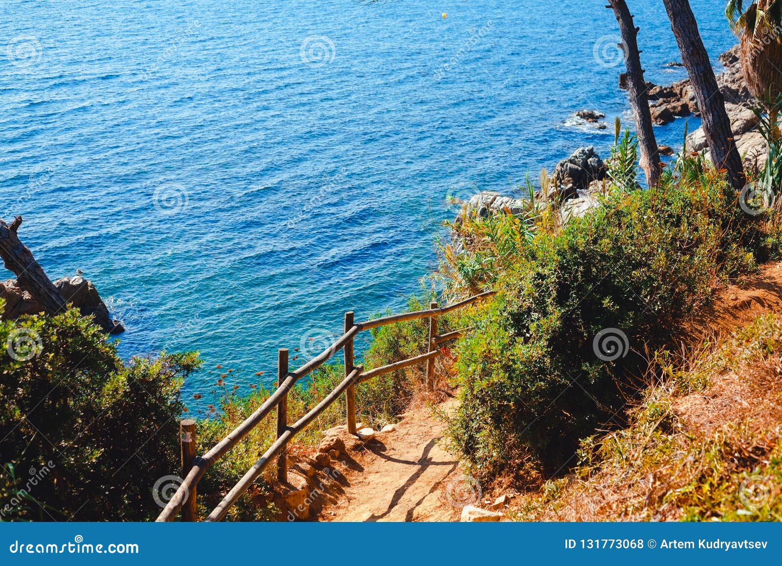 Footpath in the Mountains on the Mediterranean Coast Stock Photo ...