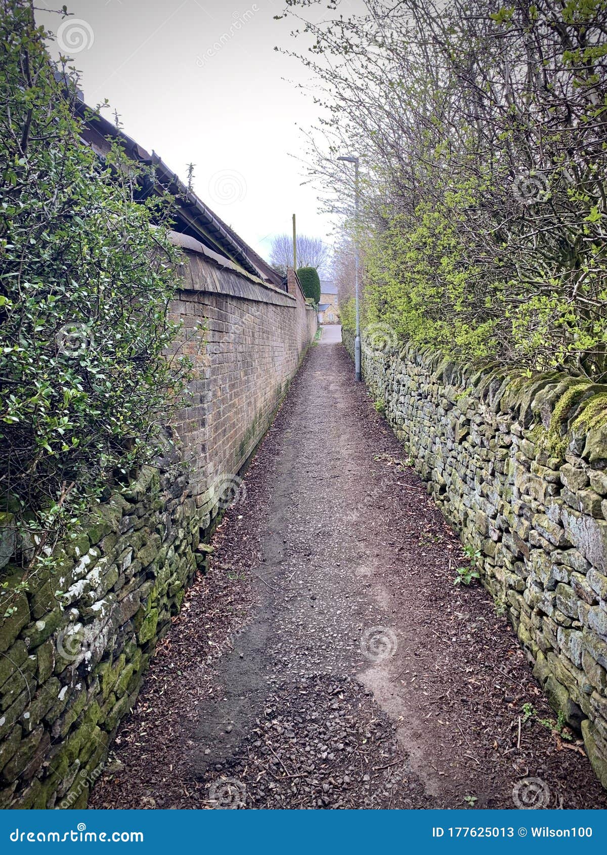 Footpath stock image. Image of walls, journey, narrow - 177625013
