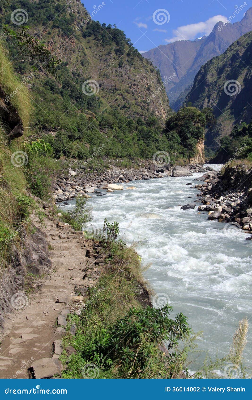 Footpath near river stock photo. Image of manaslu, park - 36014002