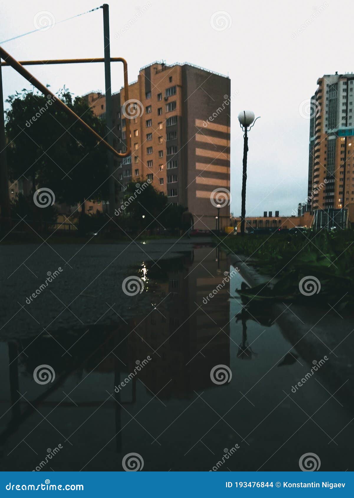 Footpath after rain stock photo. Image of architecture - 193476844