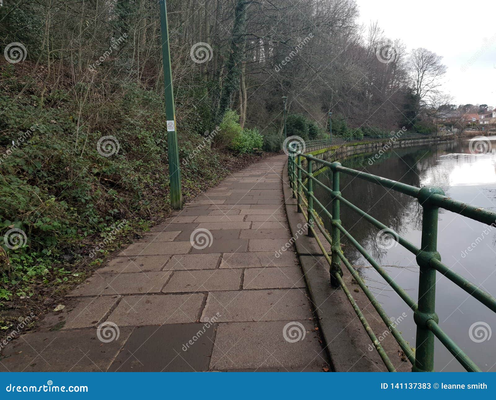 Footpath on river stock image. Image of morpeth, view - 141137383