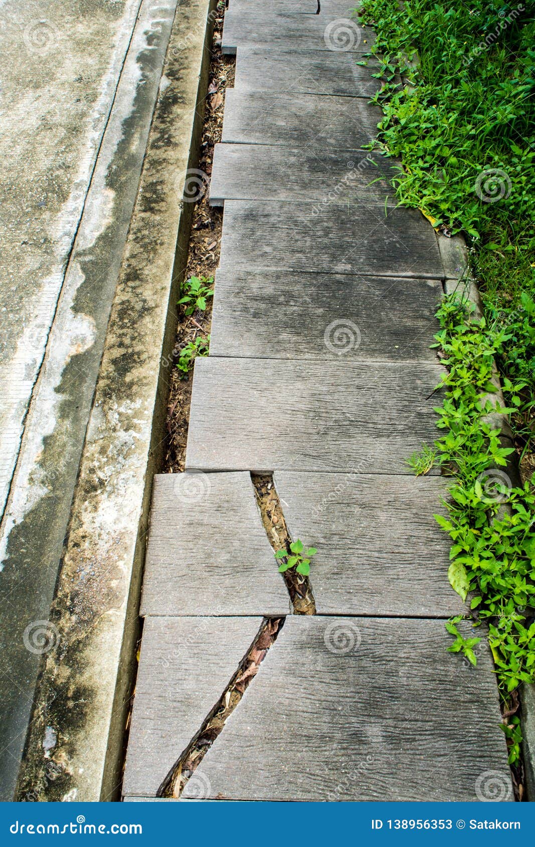 Footpath beside Road Was Abandoned To and Cluttered Stock Image - Image ...