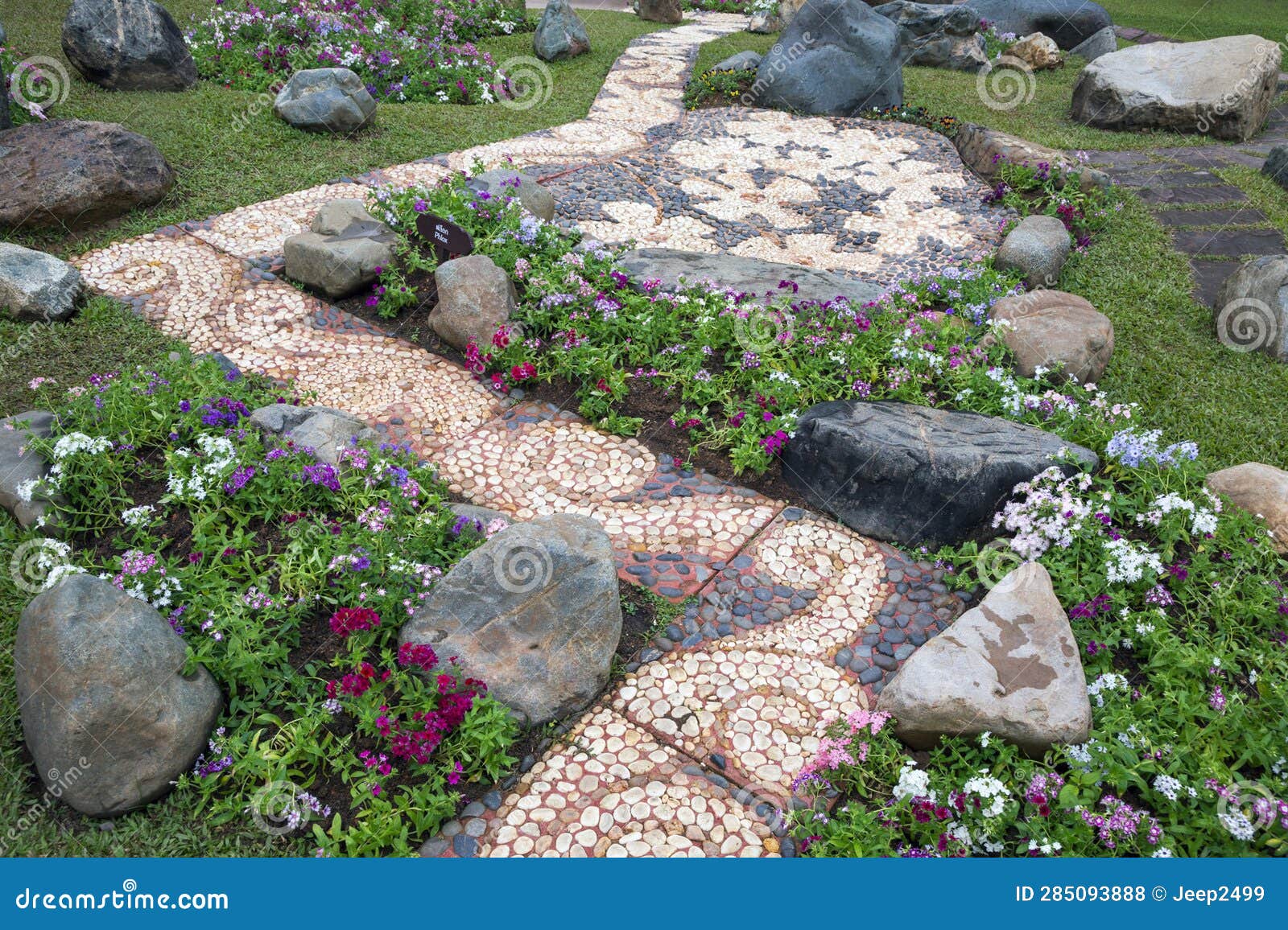 Footpath in the Rock Garden Stock Photo - Image of tree, backyard ...