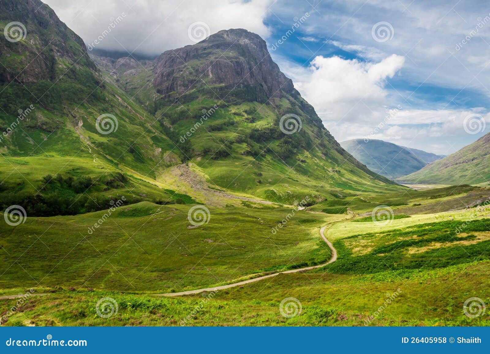 Footpath in the Sunny Scotland Highlands Stock Photo - Image of scene ...