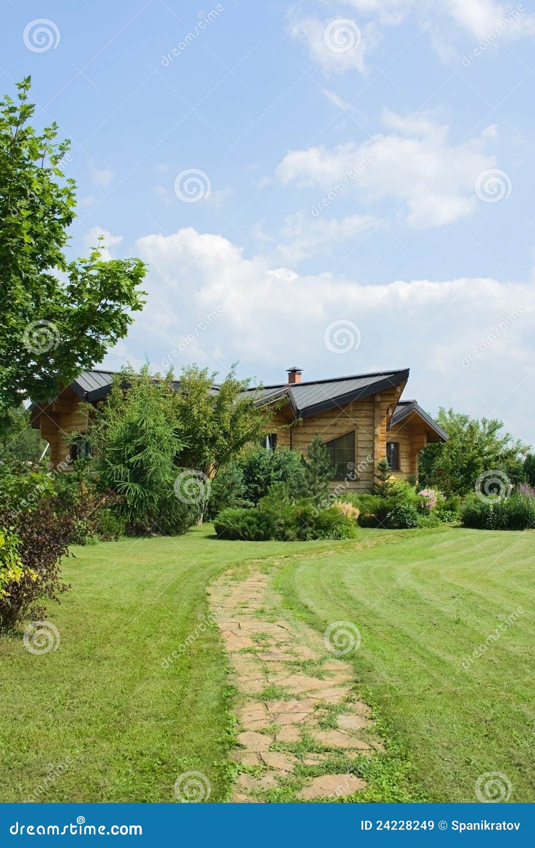 Footpath to the house stock image. Image of house, landscape - 24228249
