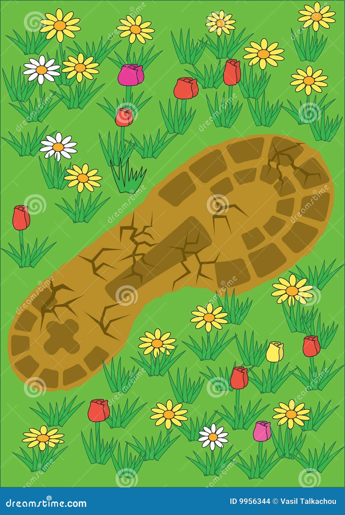 Footprint stock vector. Illustration of grow, garden, print - 9956344