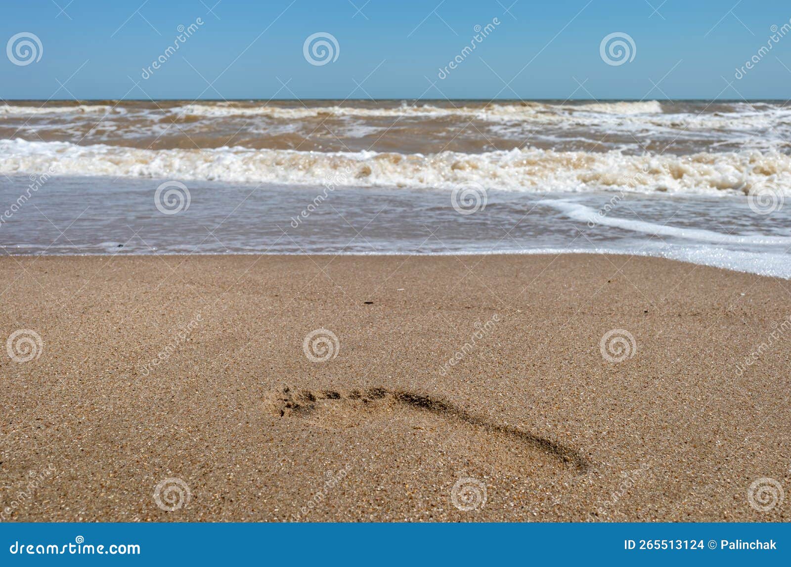 Footprint from a Bare Foot on the Sea Coast Stock Photo - Image of ...