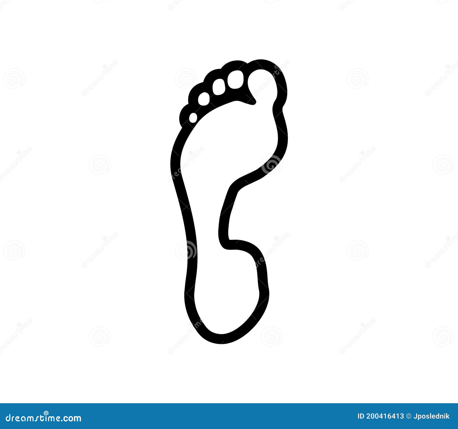 Footprint. Black Outline Of The Foot Cartoon Vector | CartoonDealer.com ...