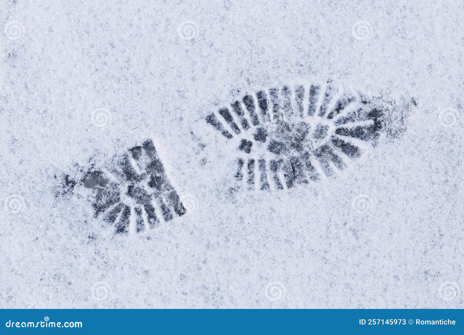 Footprint from a Boot on Snow Stock Image - Image of outdoor, step ...