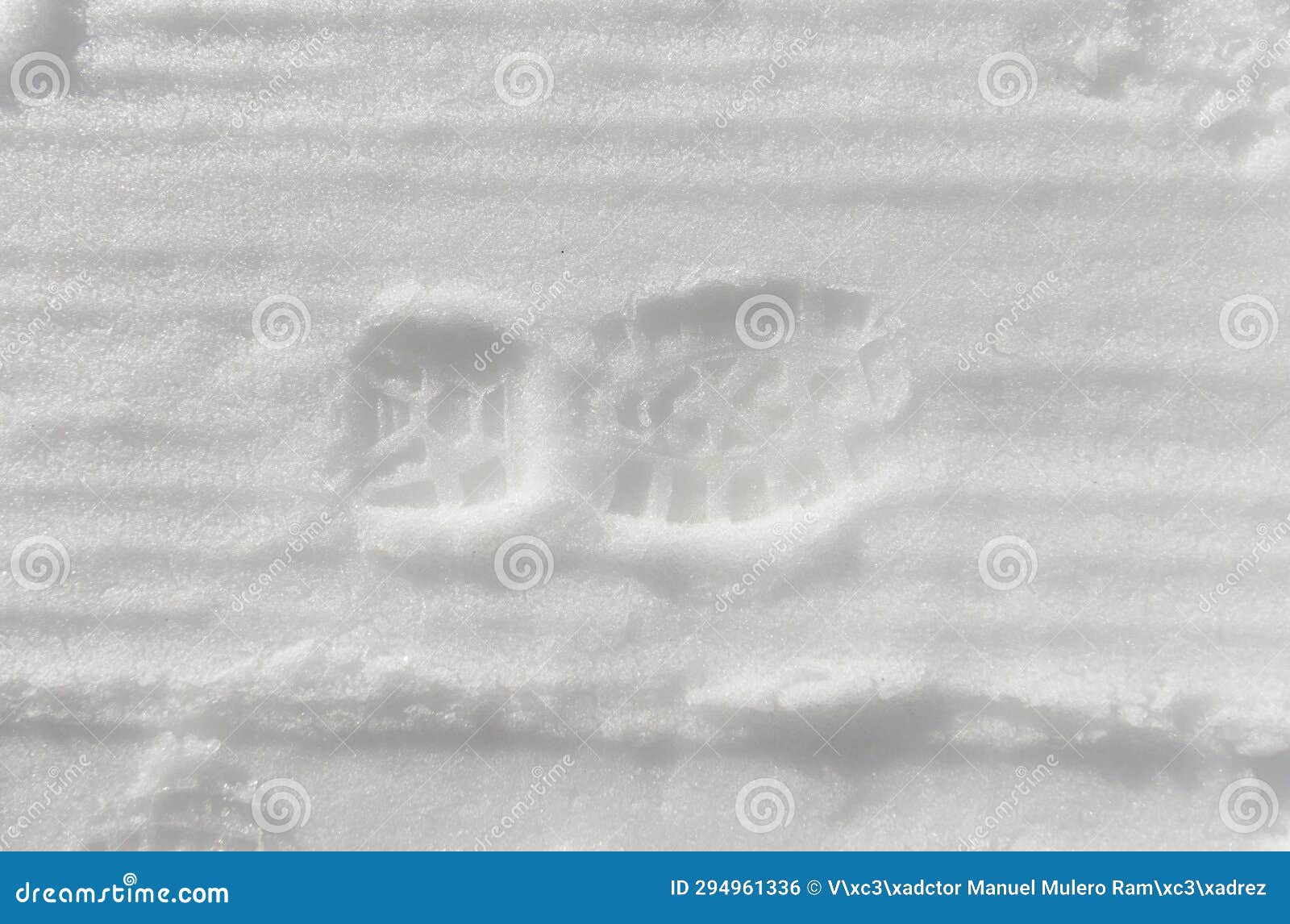 Footprint of a Boot in the Snow, Overhead View Stock Photo - Image of ...