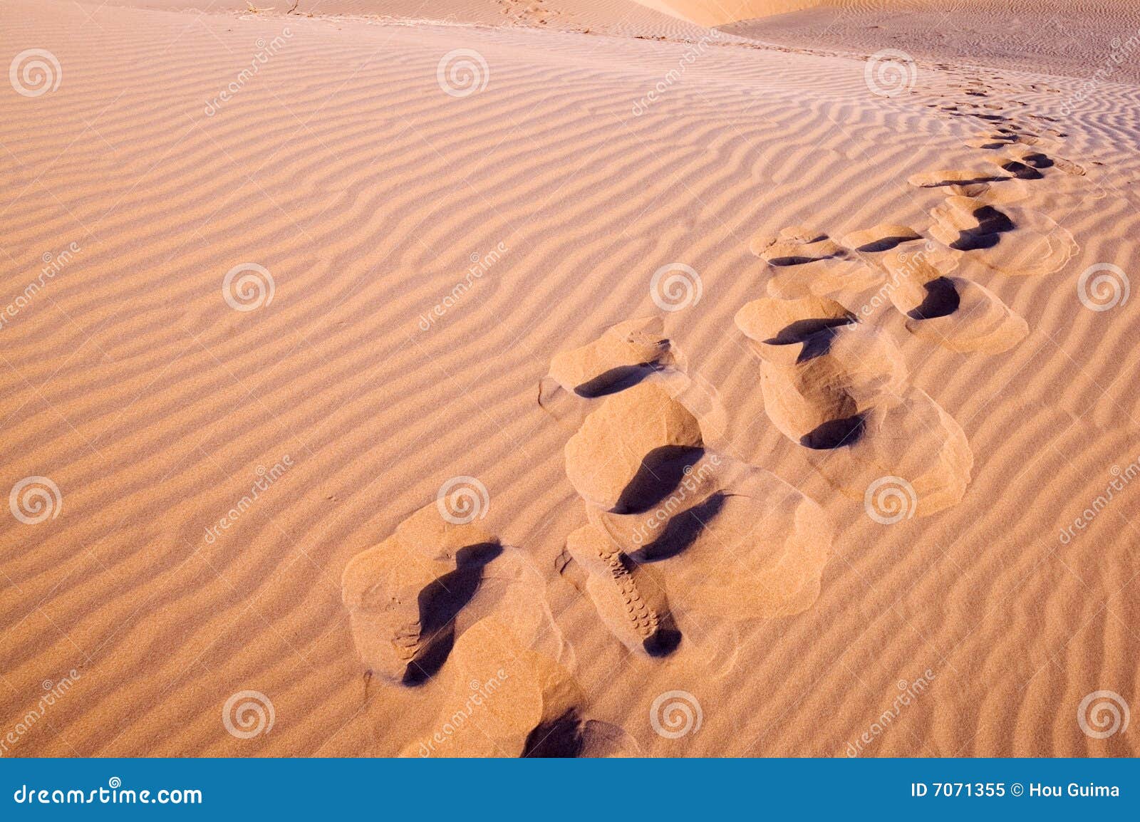 Footprint on the desert stock image. Image of destinations - 7071355