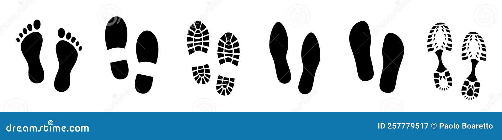 Footprint. Different Human Footprints Stock Illustration - Illustration ...