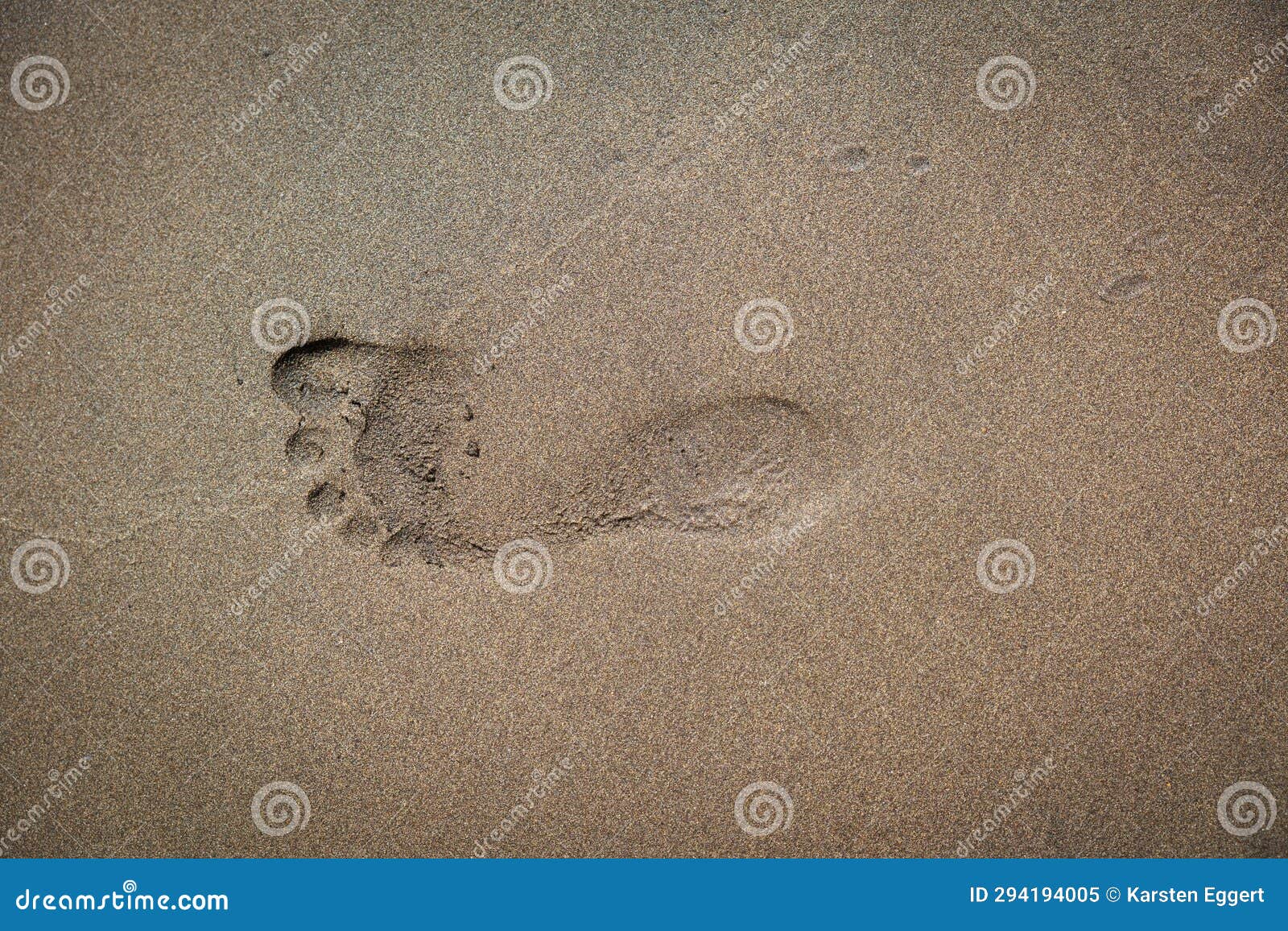 A Footprint is in the Fine Beach Sand by the Sea Stock Image - Image of ...