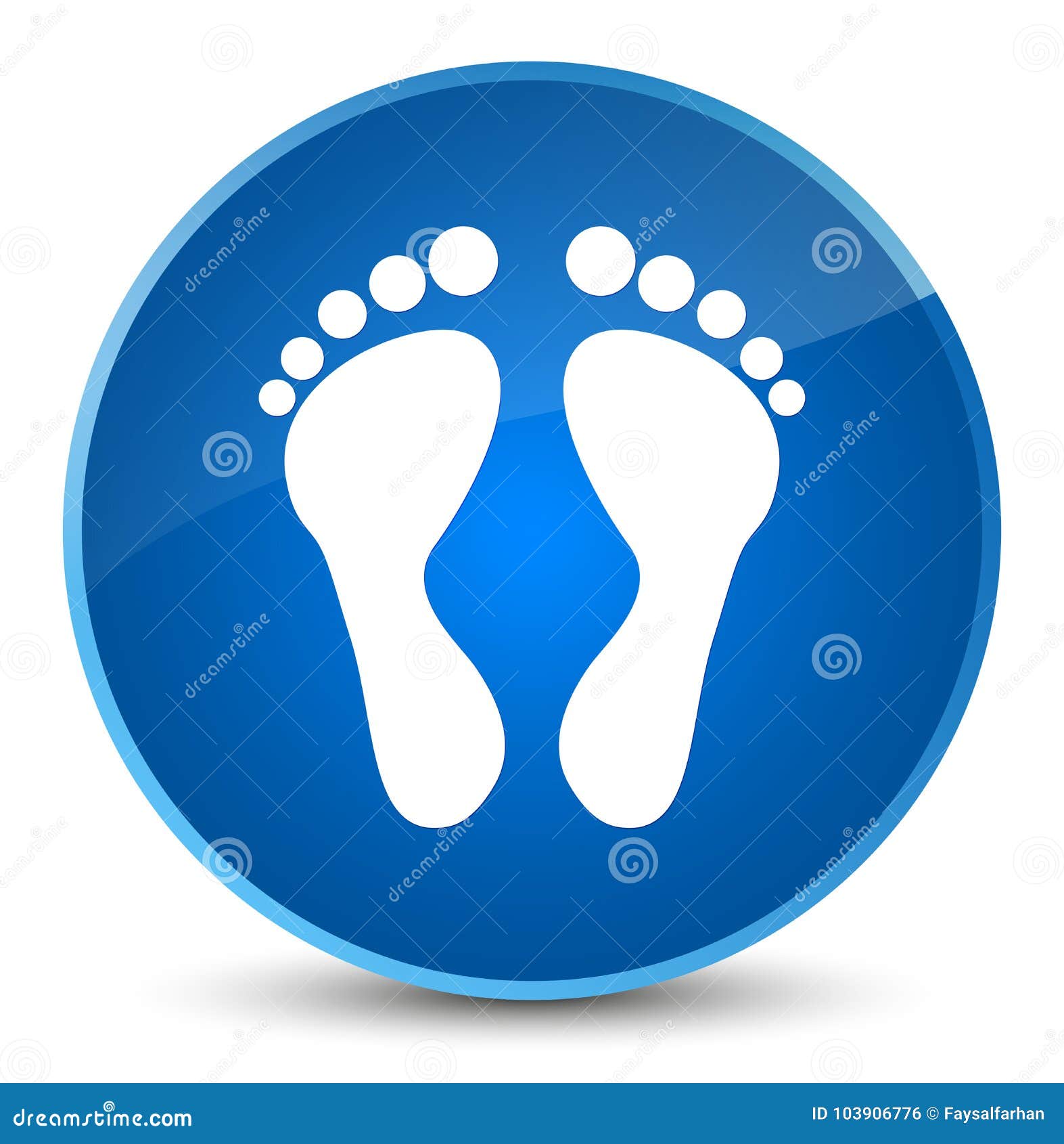 Footprint Icon Elegant Blue Round Button Stock Illustration ...