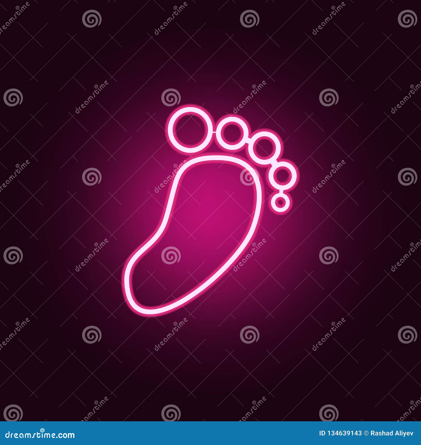Footprint Icon. Elements of Web in Neon Style Icons Stock Illustration ...