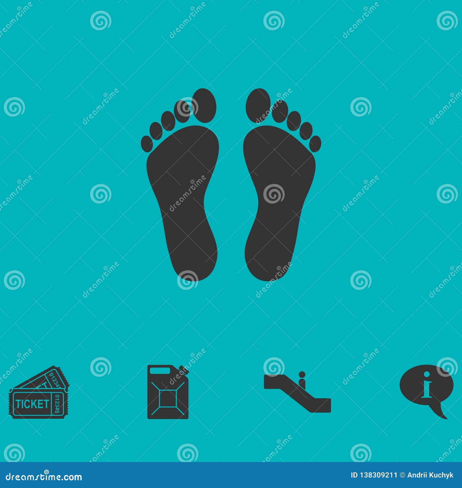 Footprint icon flat stock vector. Illustration of barefoot - 138309211