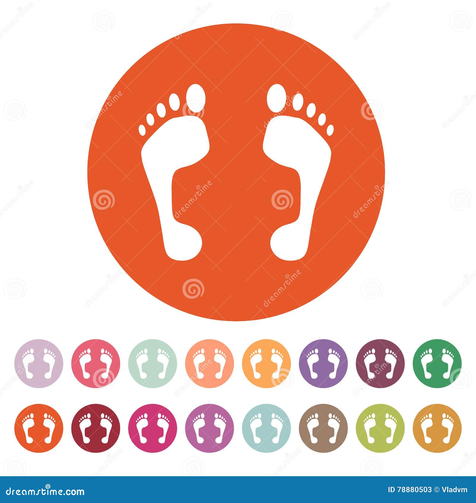 The Footprint Icon. Foot Symbol Stock Vector - Illustration of bare ...