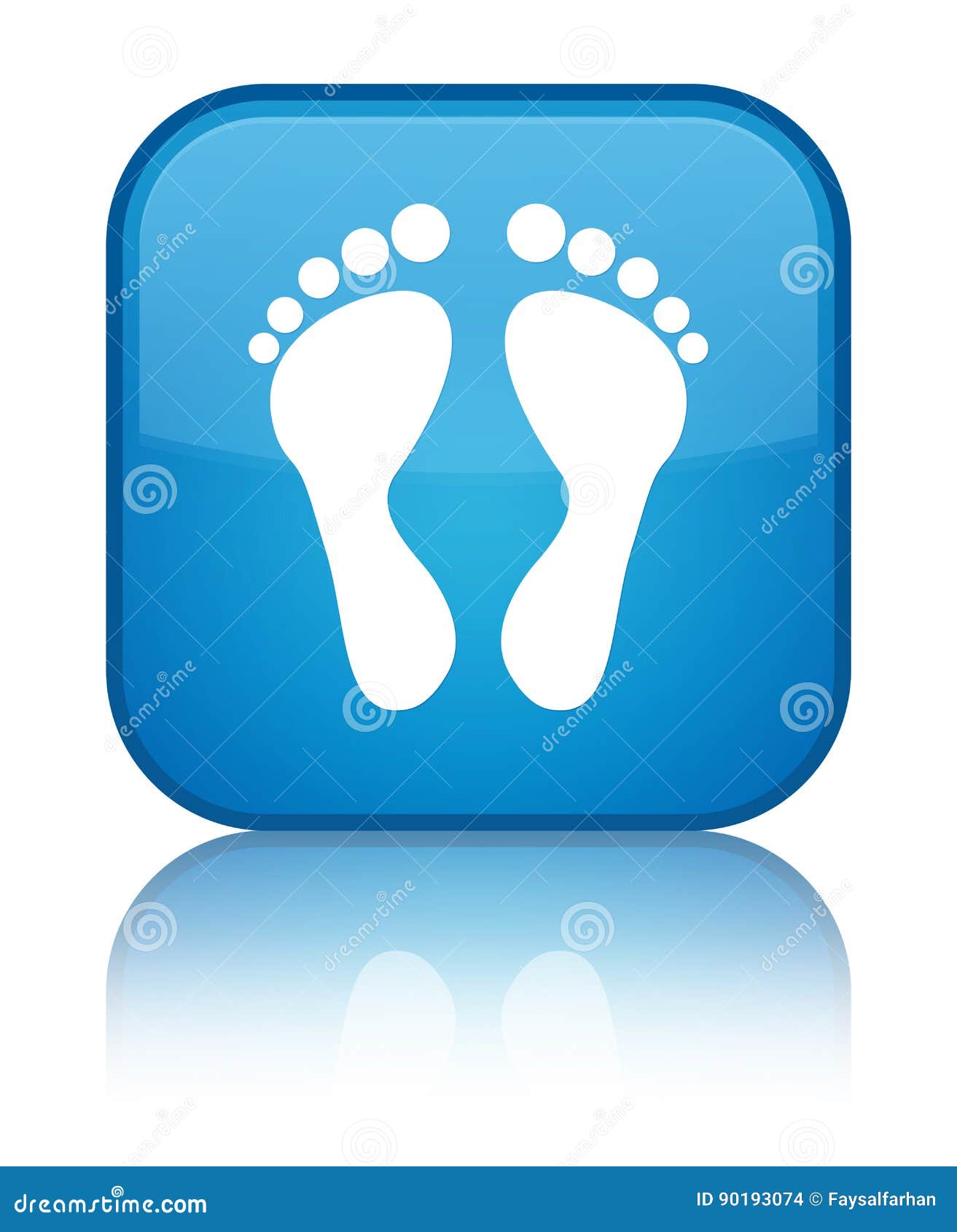 Footprint Icon Special Cyan Blue Square Button Stock Illustration ...