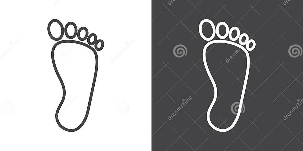 Footprint Icon Flat Vector Set Outline Stock Illustration ...