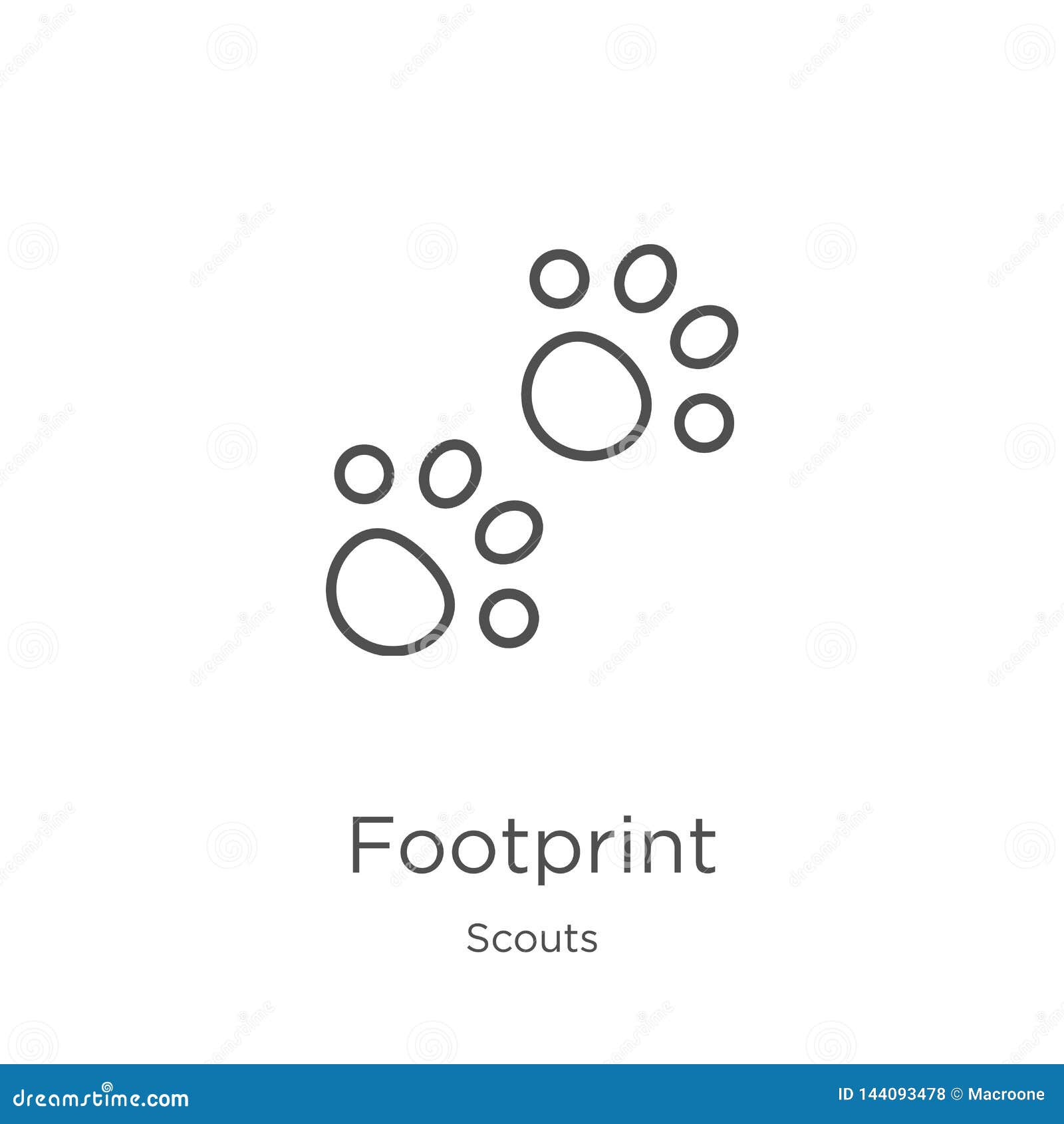 Footprint Icon Vector from Scouts Collection. Thin Line Footprint ...