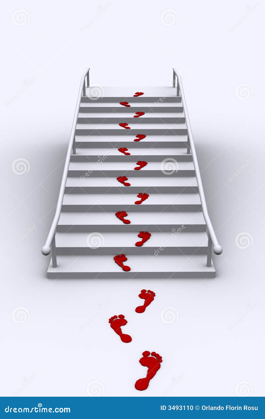 Footprint on ladder stock illustration. Illustration of ladder - 3493110