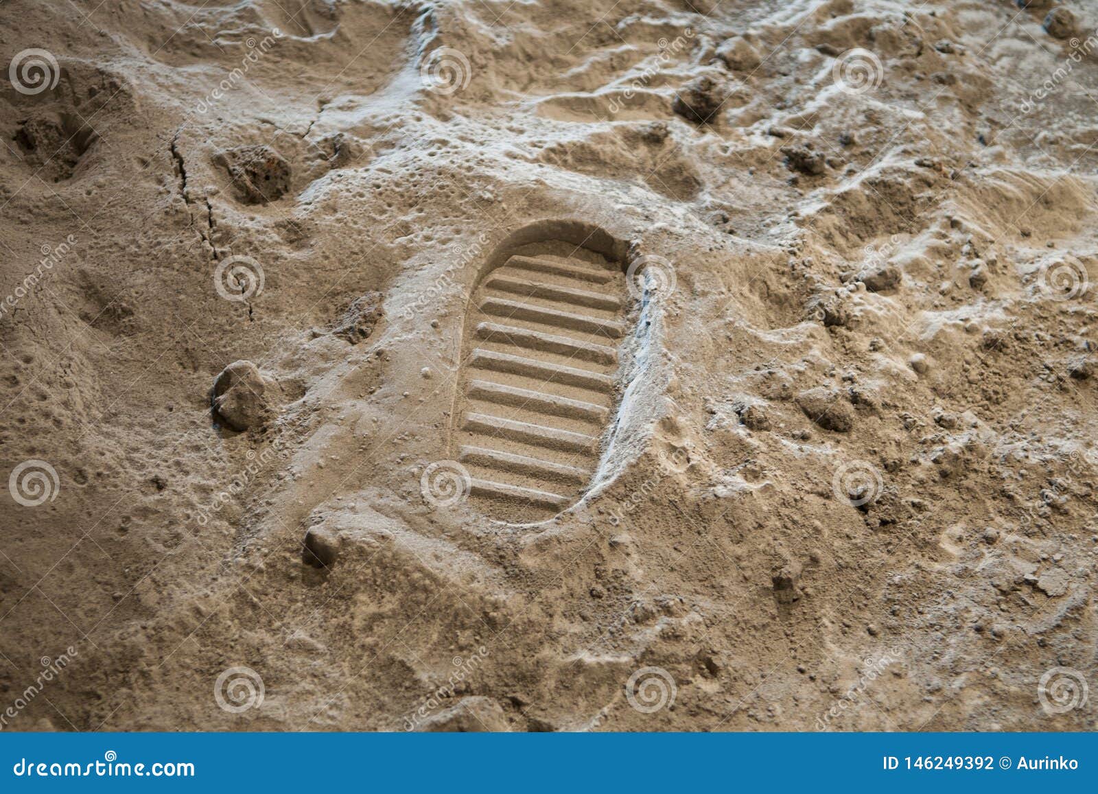 Footprint on the Moon Surface Stock Photo - Image of land, education ...