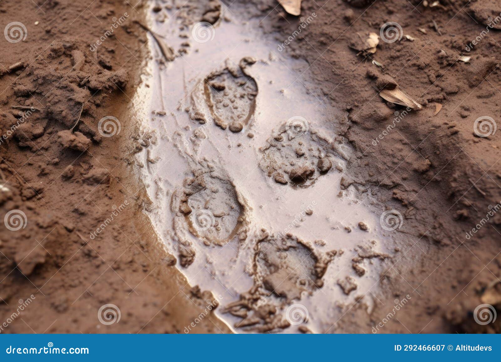 Footprint in the Mud Showing Direction Stock Illustration ...