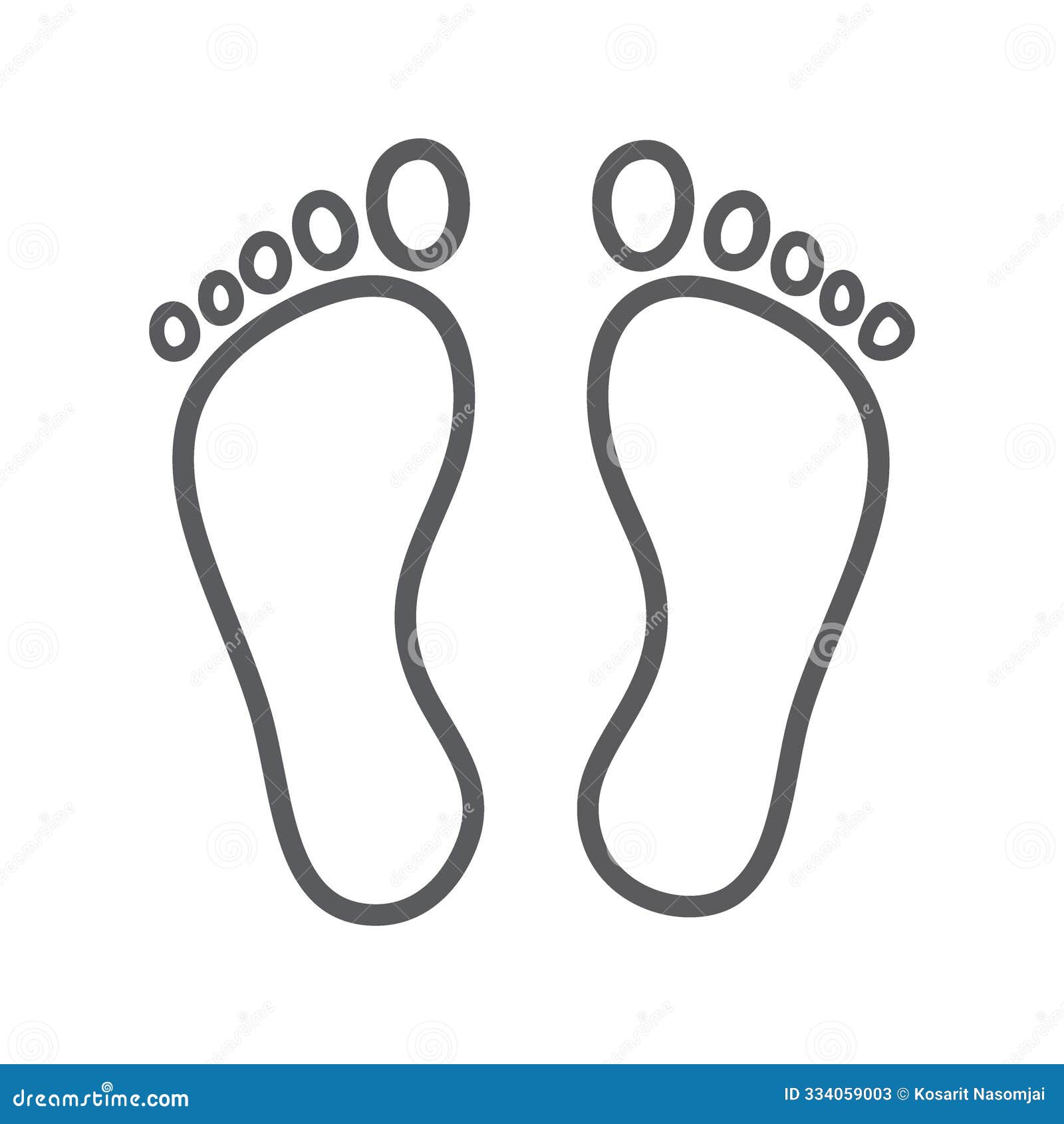 Footprint Outline. Outline of Two Human Footprints, Symbolizing the ...