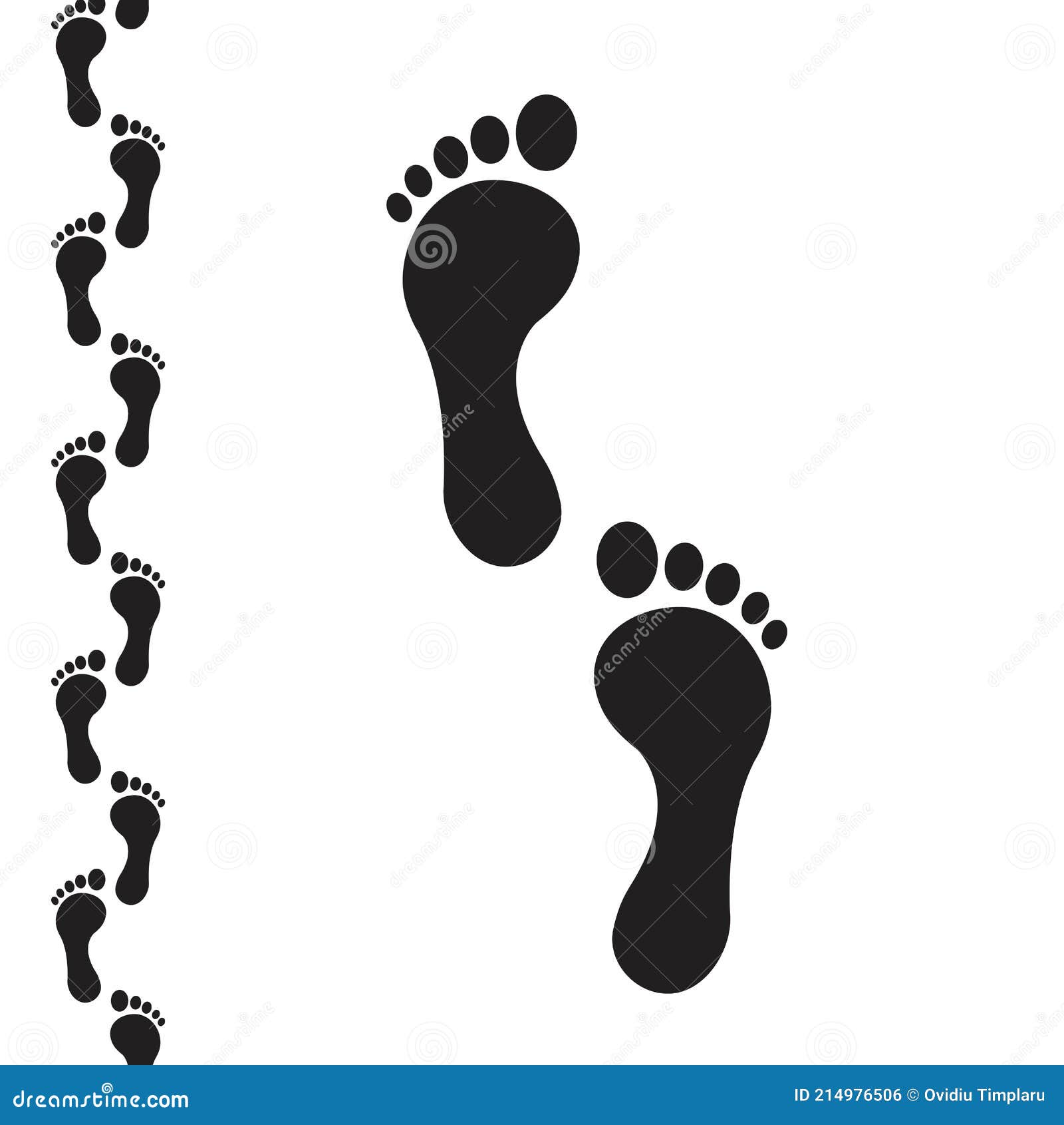 Footprint Path Vector Isolated On White Background. Human Footprints ...
