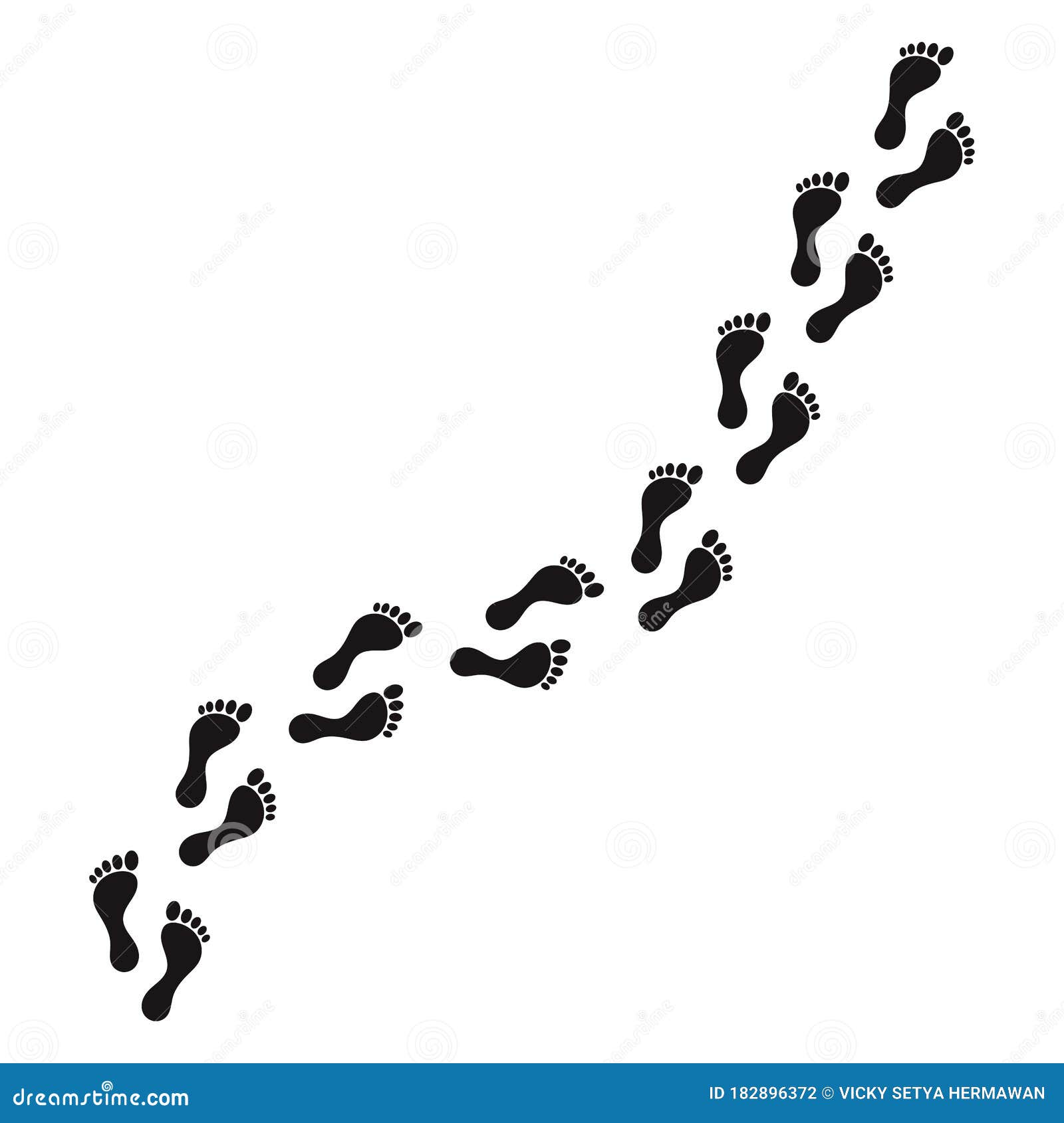 Footprint Path Vector Isolated on White Background. Human Footprints ...