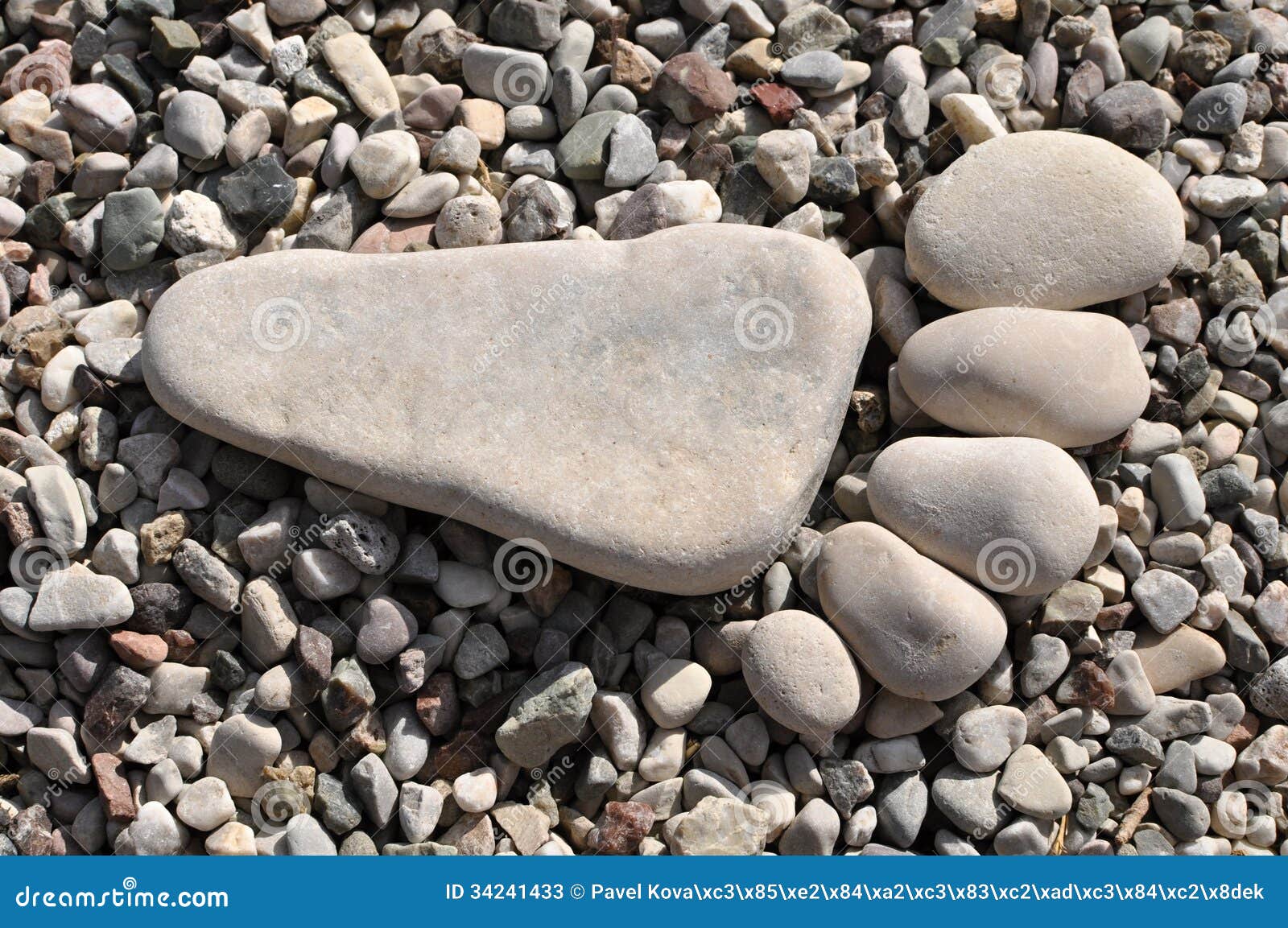 Footprint from pebbles stock image. Image of walking - 34241433