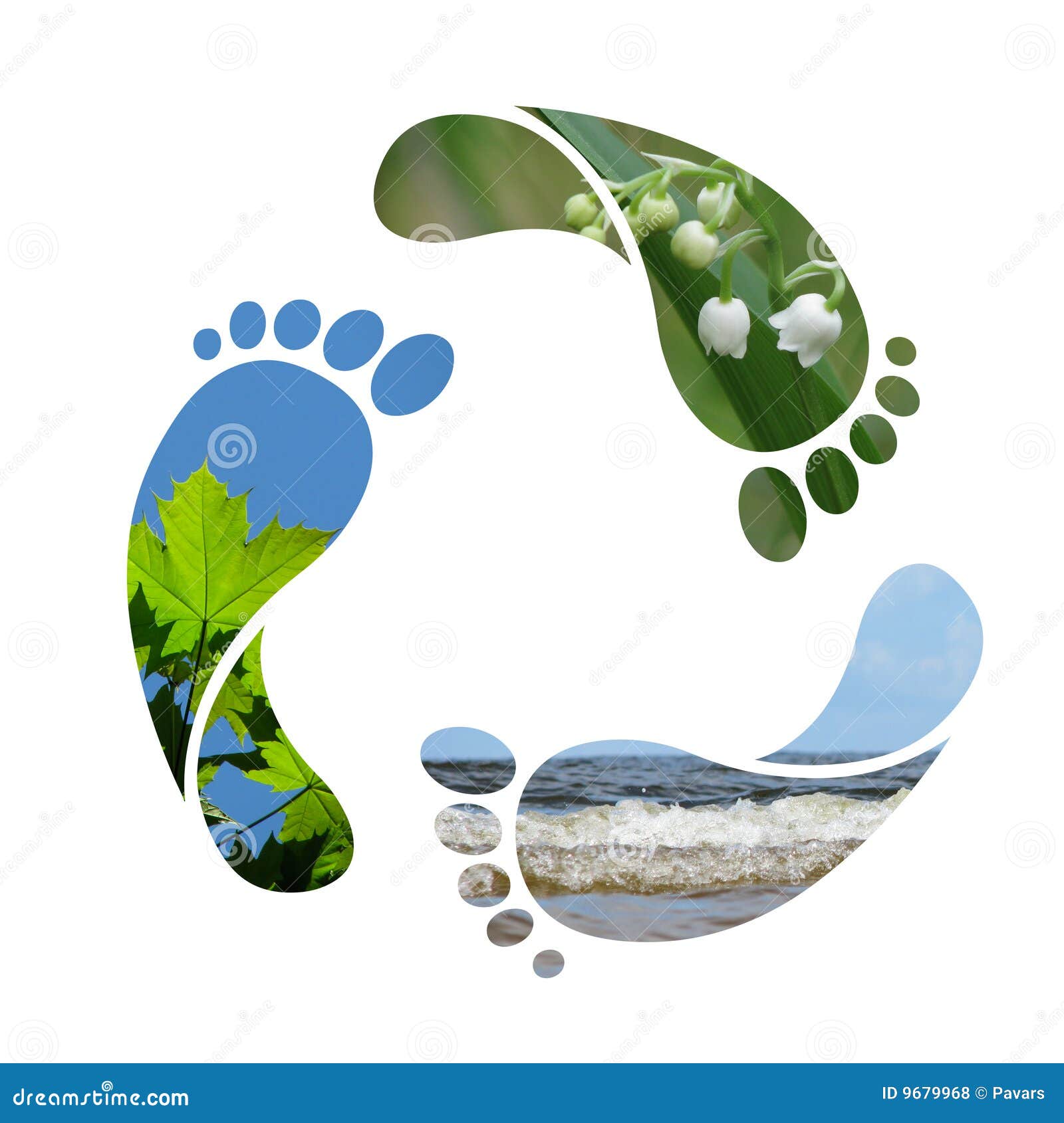 Footprint recycle sign stock illustration. Illustration of drop - 9679968