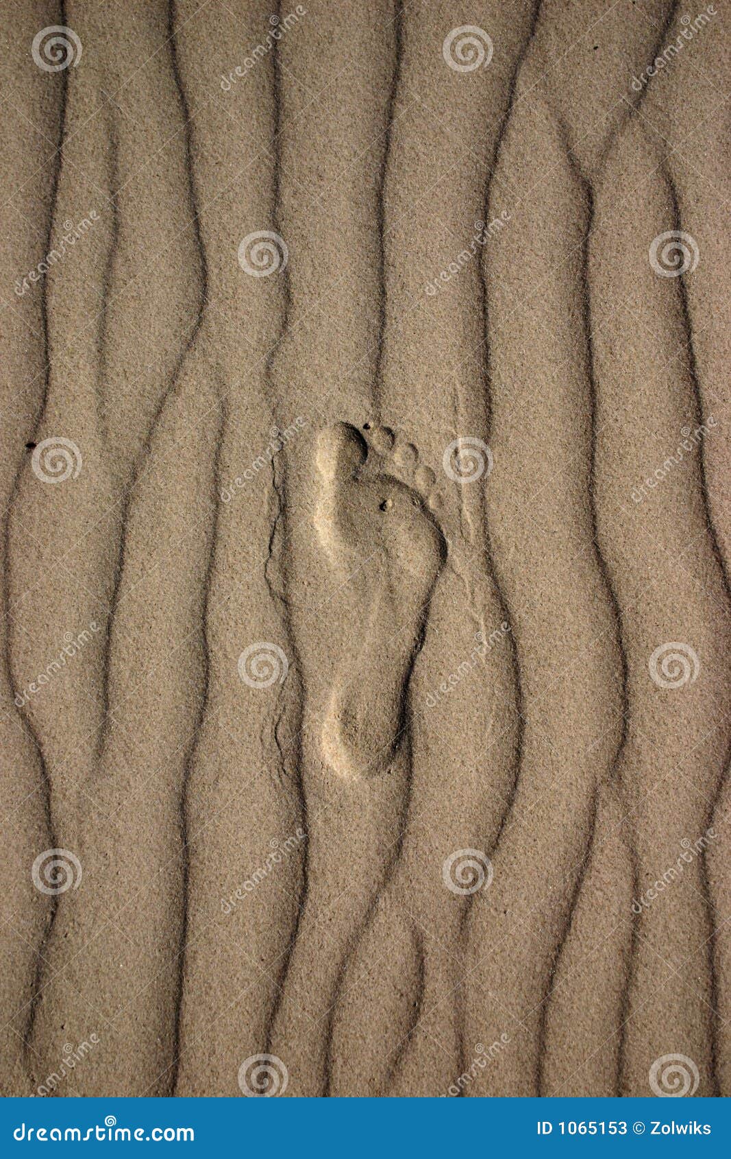 Footprint in sand stock image. Image of closeup, path - 1065153