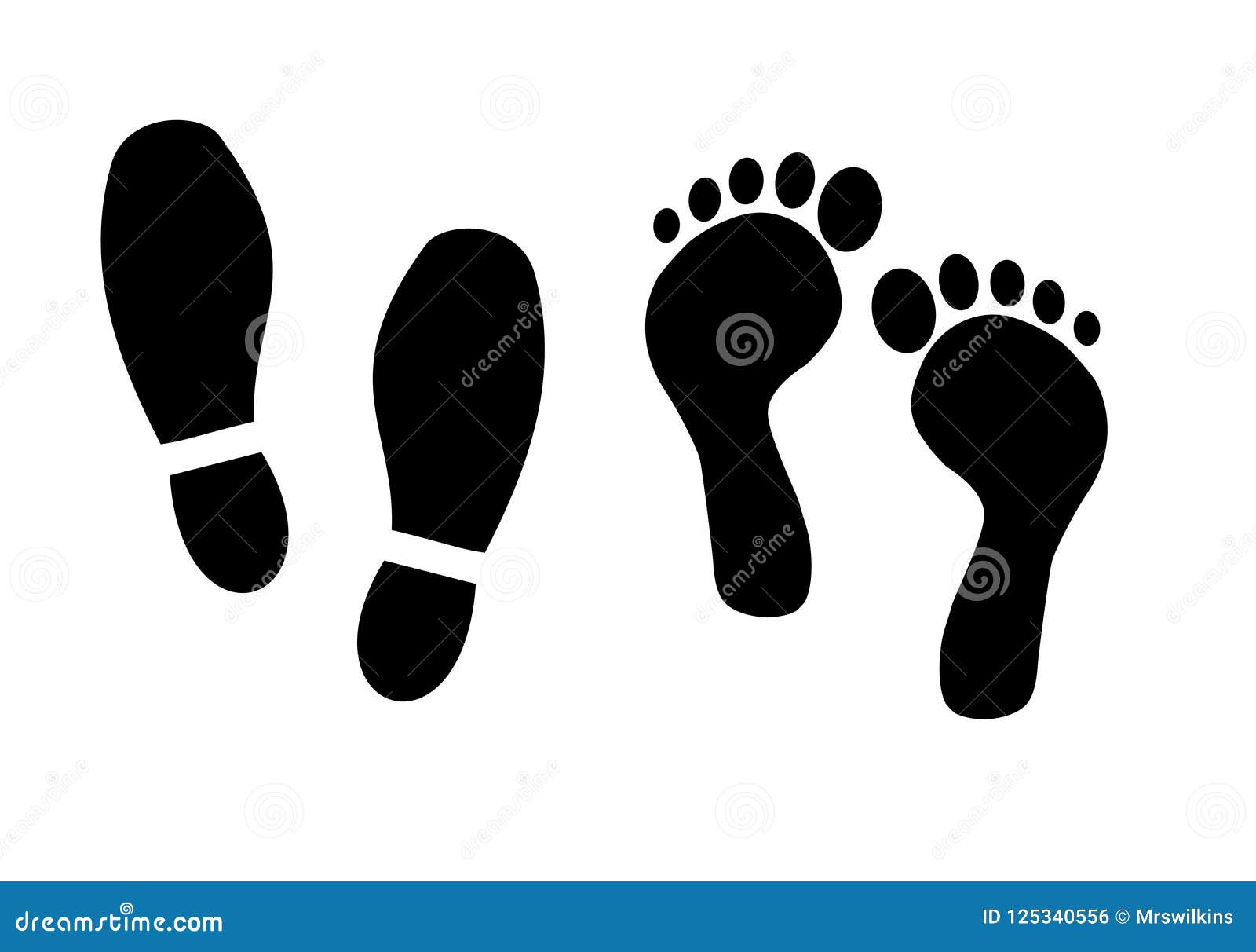 Footprint set vector stock illustration. Illustration of people - 125340556