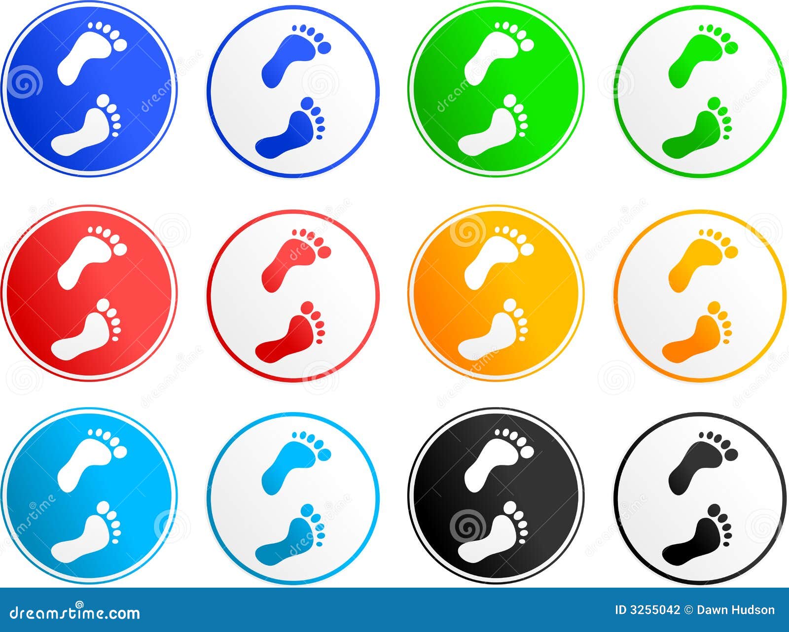 Footprint sign icons stock vector. Illustration of decoration - 3255042