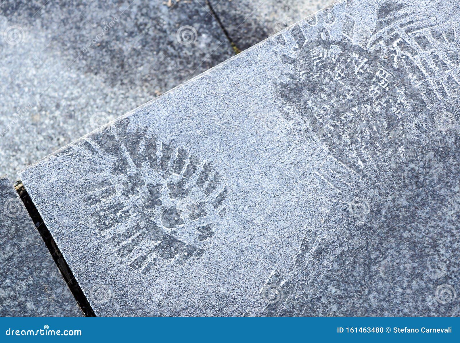 Footprint On Snow On Top Of Mountain Ridge Lead To Upper View Point Of ...