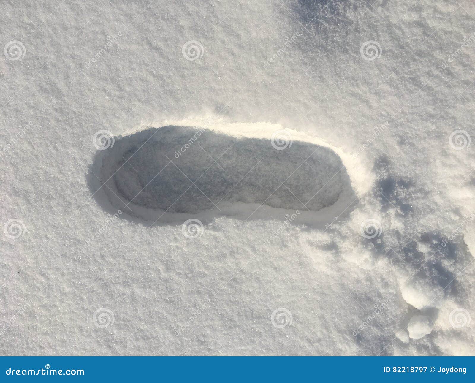 Footprint in the snow stock image. Image of center, foot - 82218797