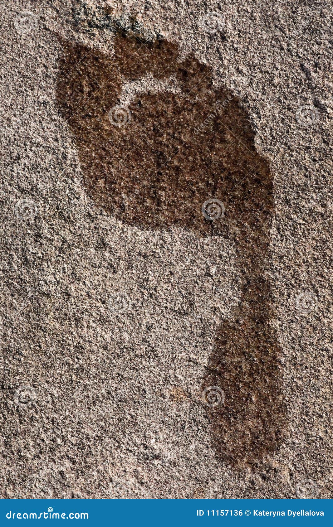 Footprint on stone stock photo. Image of closeup, human - 11157136