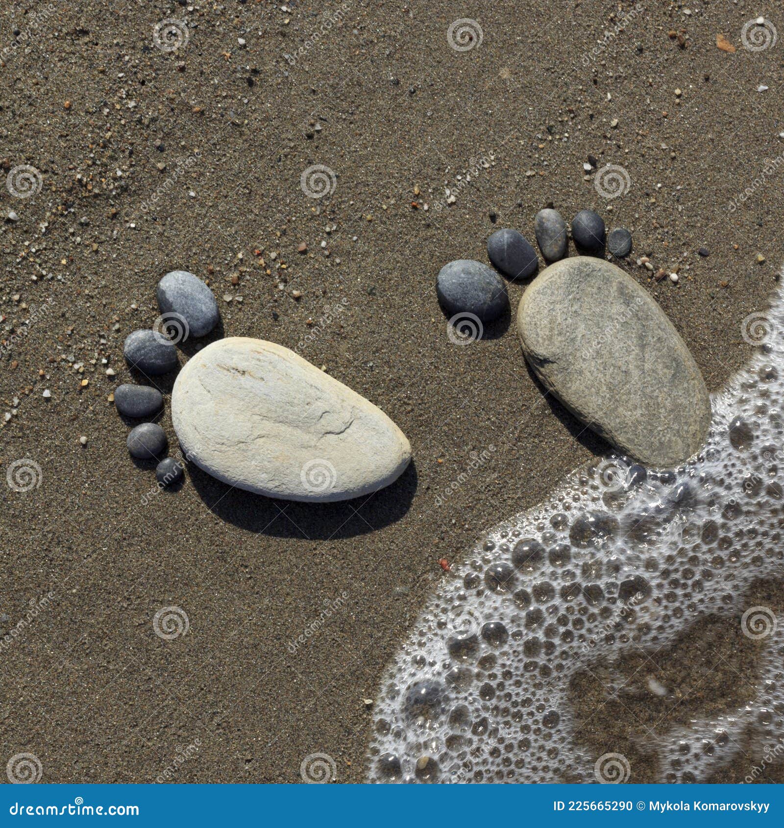 Footprint of stones stock photo. Image of water, trial - 225665290