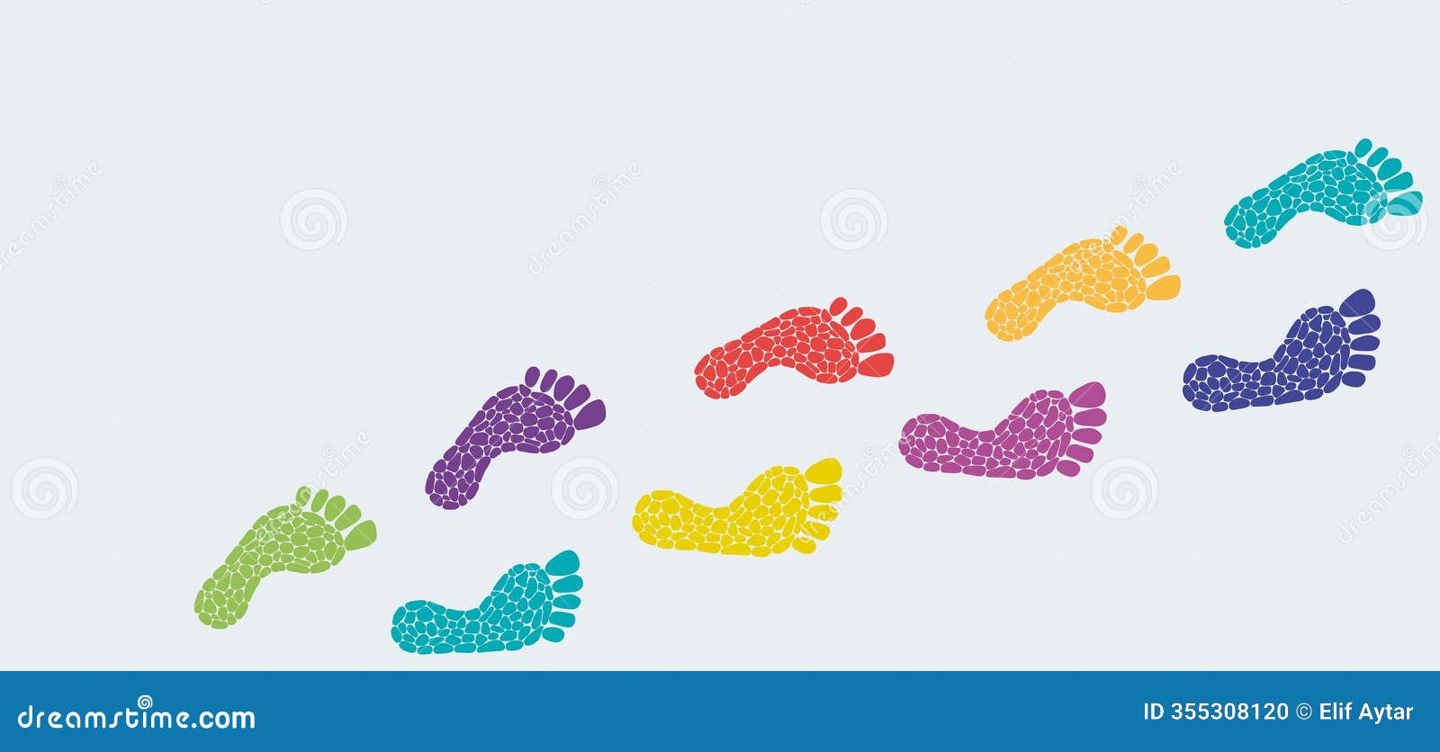 The Footprint Trail of Human, Footprints Tracking Path, Long Chain of ...