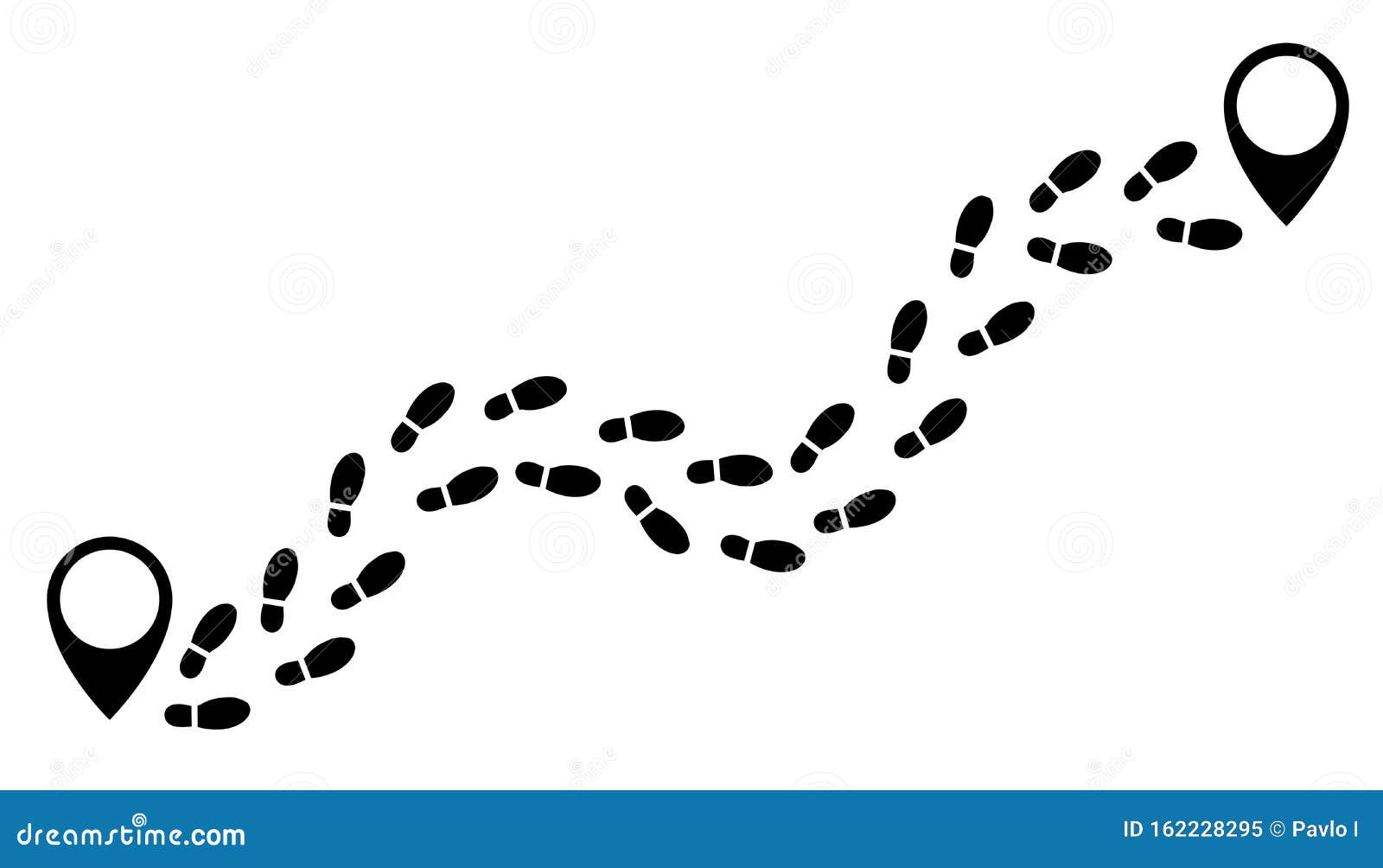 The Footprint Trail of Man with Points GPS â€“ Vector Stock Vector ...
