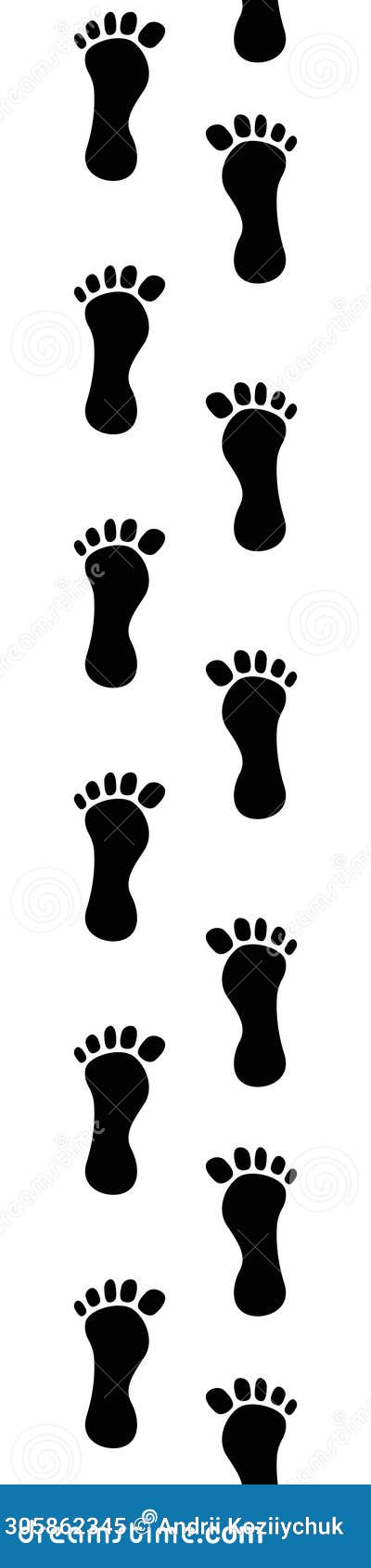 Footprint Vector. Human Steps Icon Vector. Background of Straight Human ...