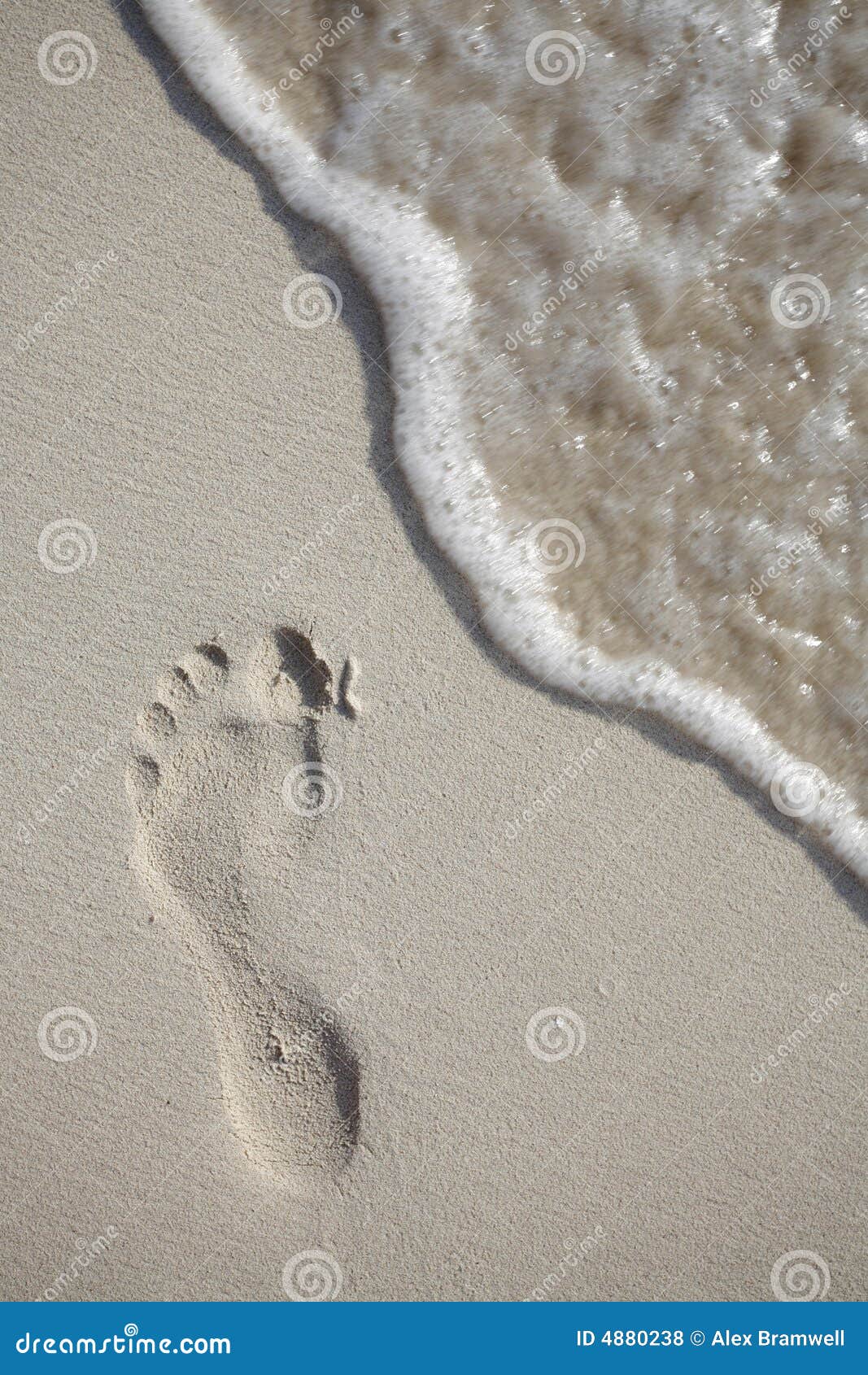 Footprint and Wave stock photo. Image of loneliness, footstep - 4880238
