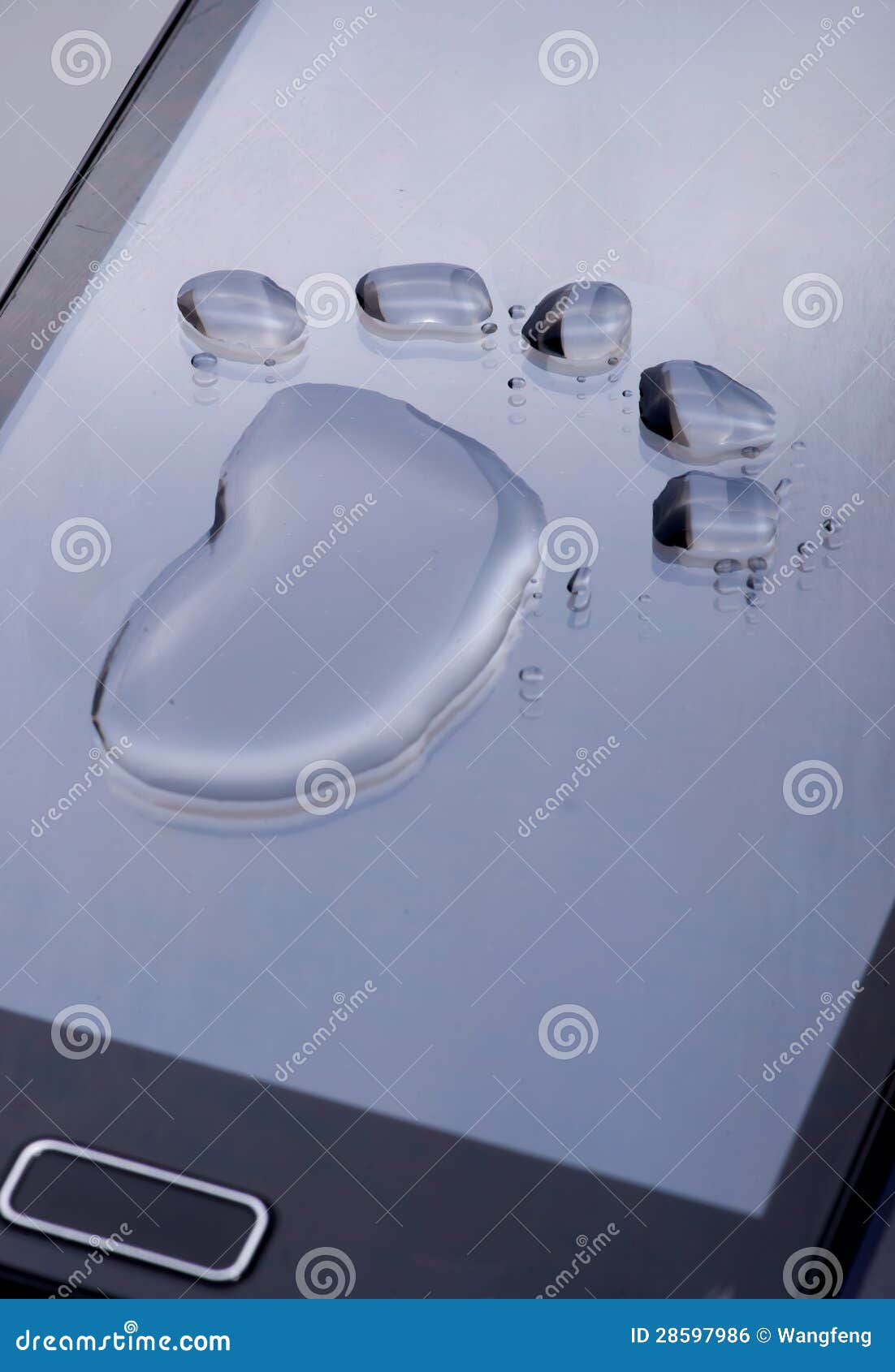 Footprints stock photo. Image of mobile, water, screen - 28597986