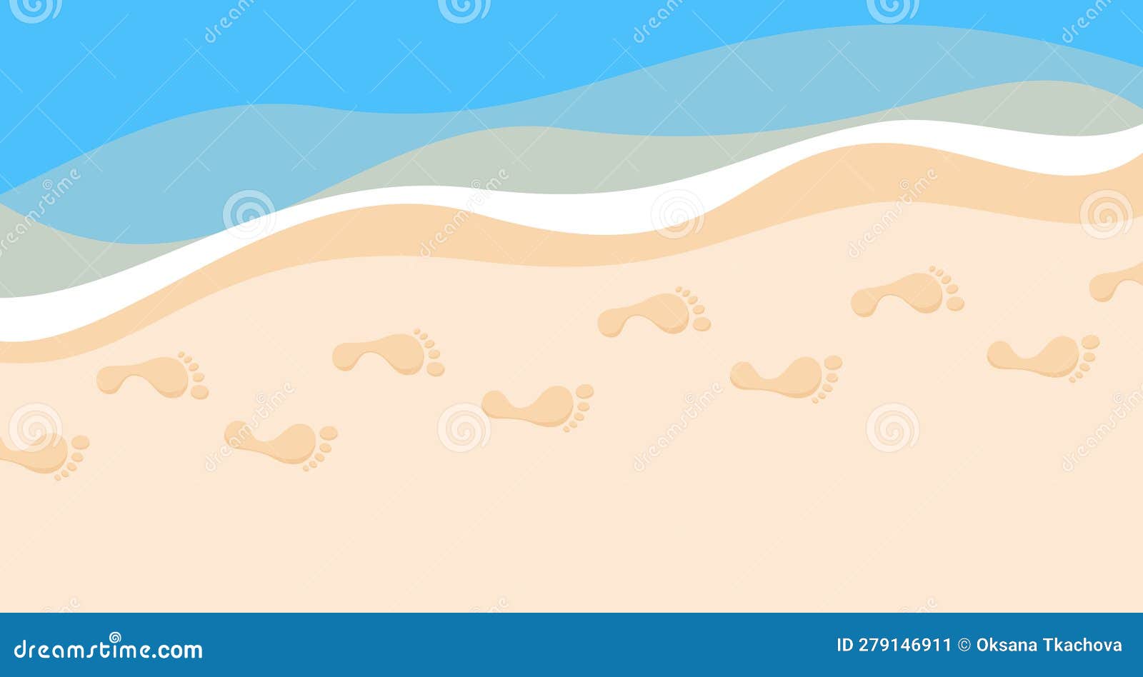 Footprints of Bare Feet in the Sand on the Beach Along the Coastline ...