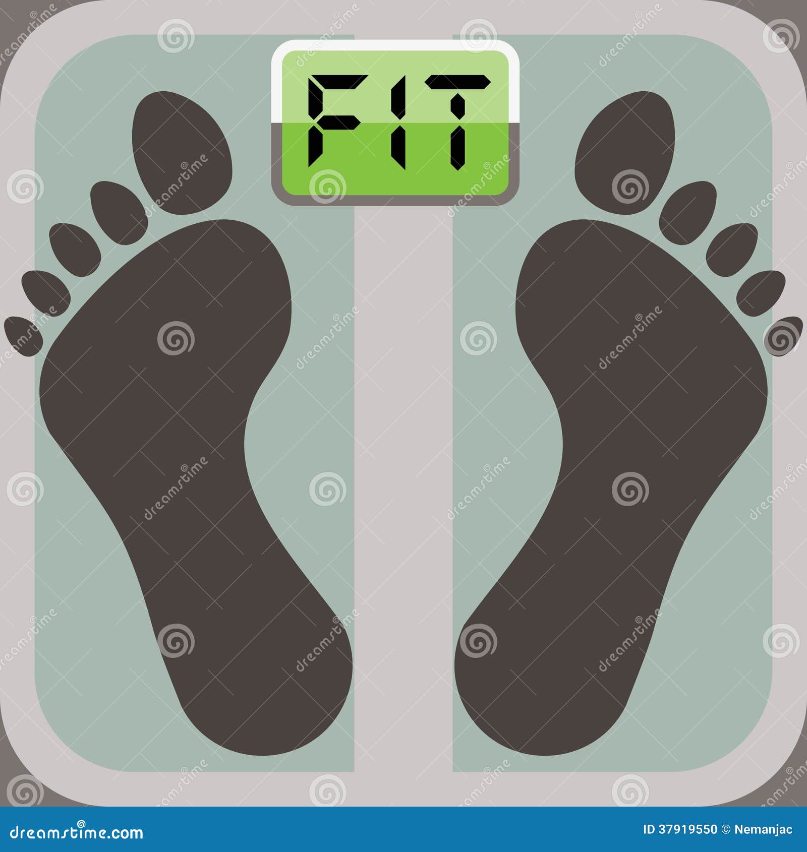 Footprints on Bathroom Scale, Fit Stock Illustration - Illustration of ...