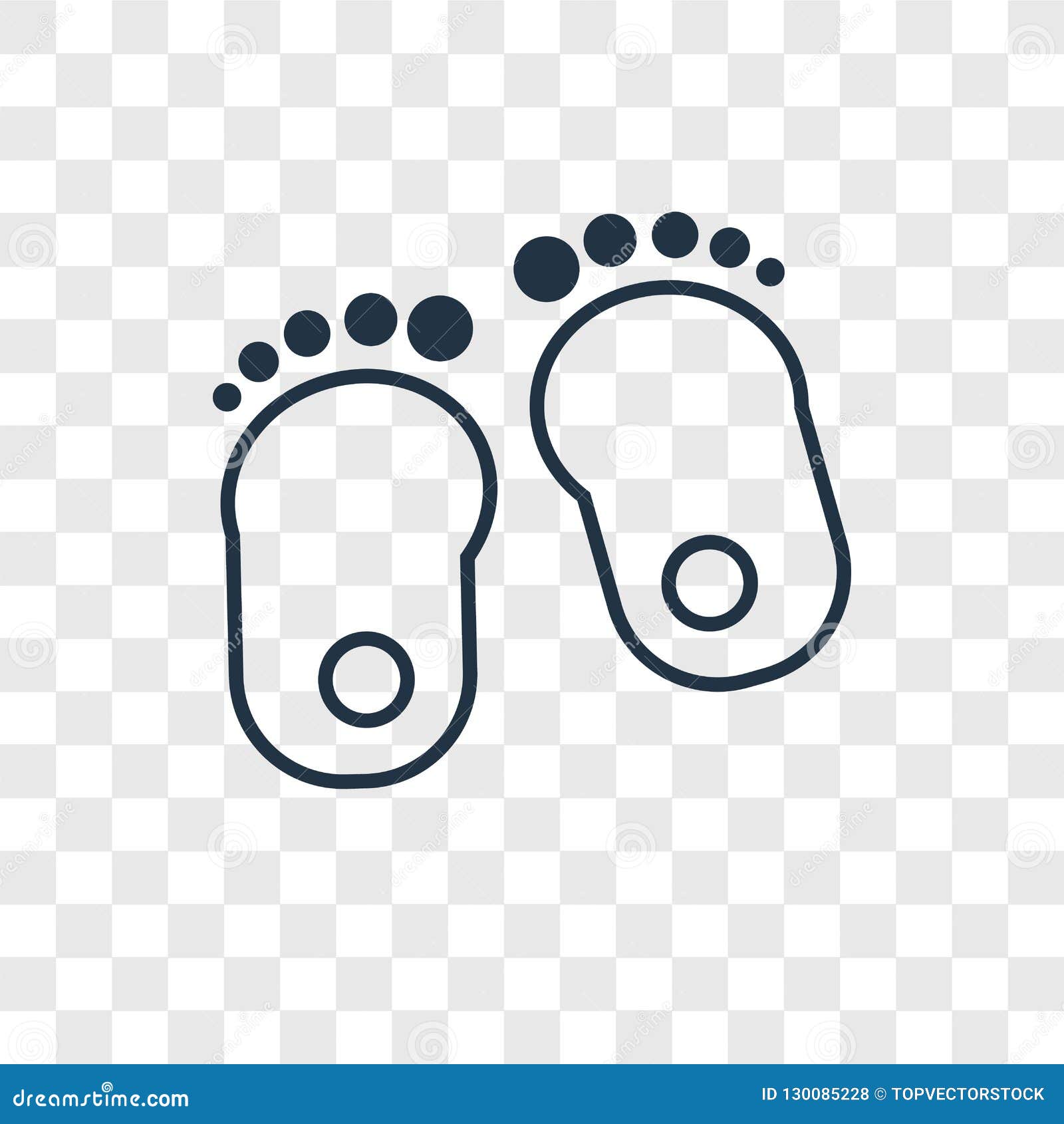 Footprints Concept Vector Linear Icon Isolated on Transparent Ba Stock ...