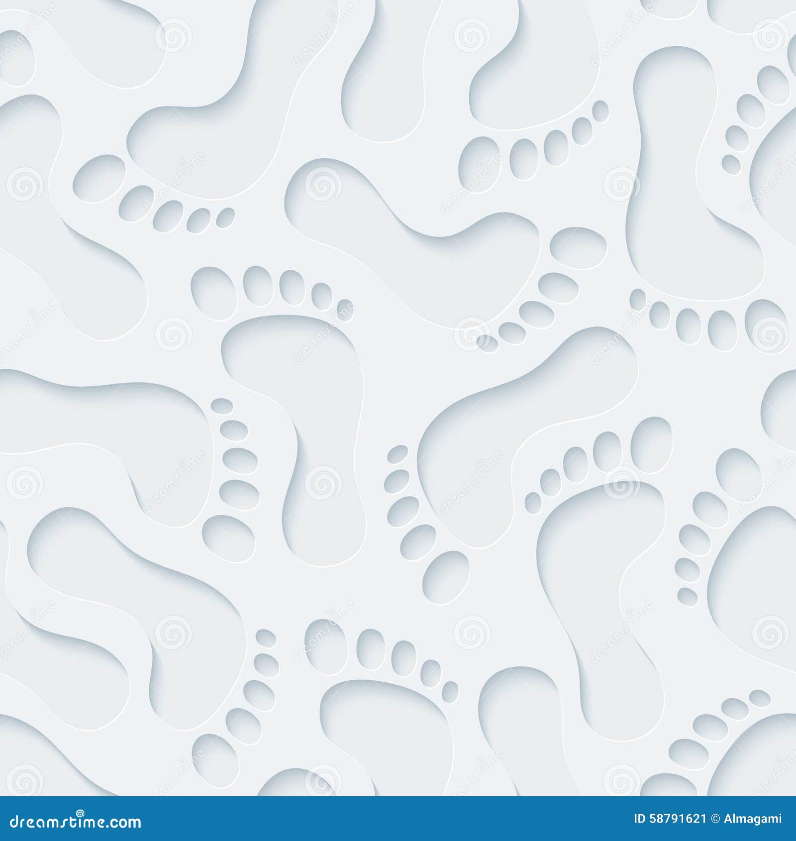 Footprints 3d Seamless Wallpaper. Stock Vector - Illustration of ...